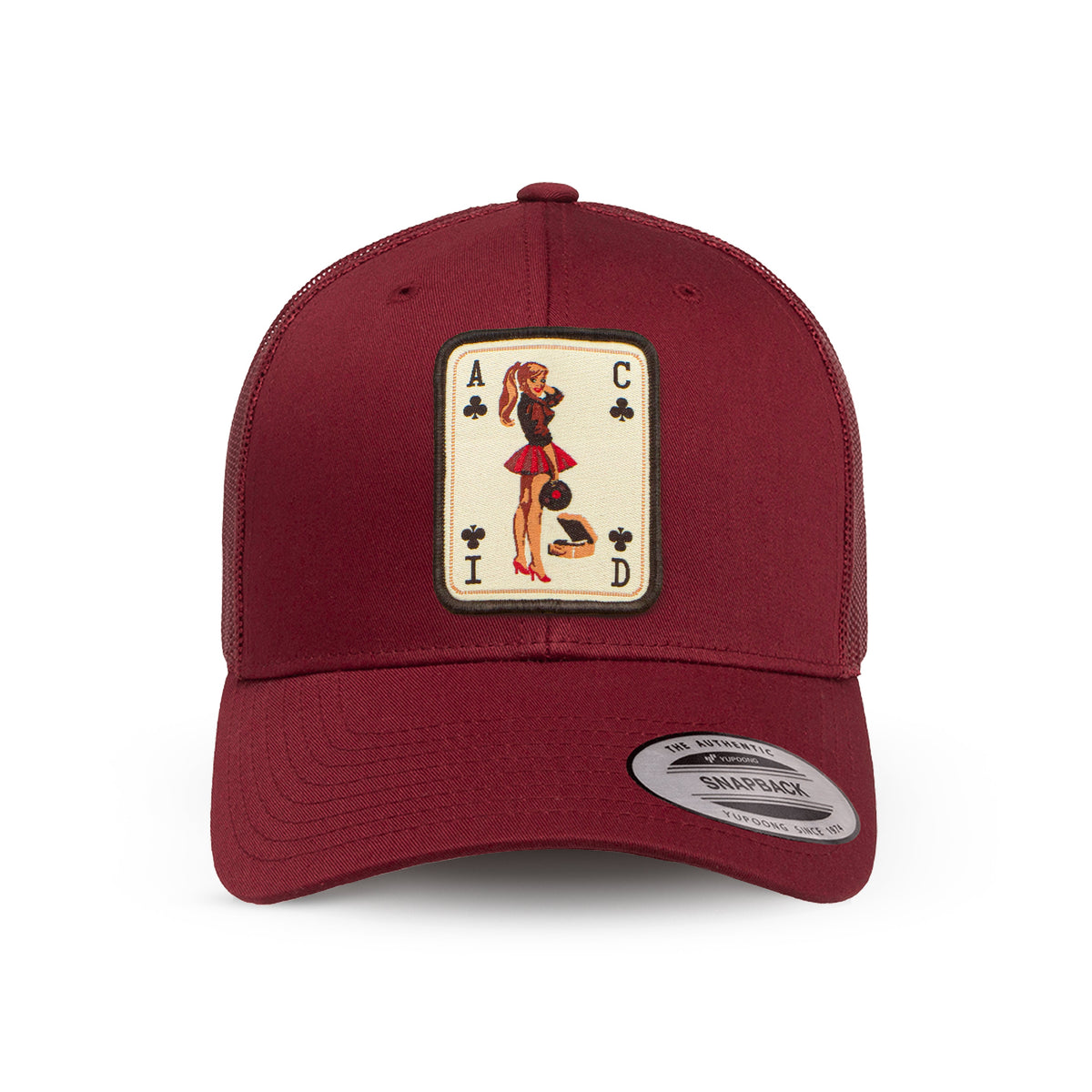 Acid Pinup Baseball Cap / Cranberry | Essential Republik